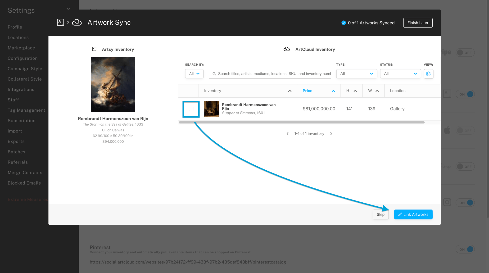 Artsy x ArtCloud: How to connect your accounts together